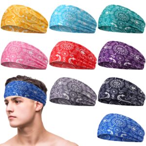 men's sweatbands for workout: camo headband, wide sweat-absorbing head band for basketball, football, cycling, running, yoga, 4.7 x 9.8 inch (bandanna style)