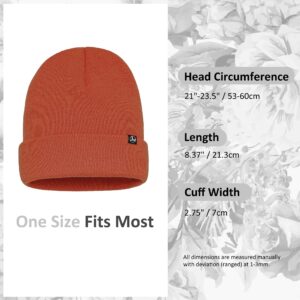 Joywant Knit Beanie Hats for Men Slouchy Acrylic Guys Women Winter Hat Skull Caps All Season Cuffed Unisex Beanies (Caramel)