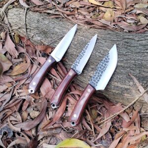 CHYI-GOGO Kitchen tools 3pcs kitchen knife set, Hand forged chef's knife. Suitable for camping barbecue, outdoor hunting knife, kitchen. (3 knives and knife bags)