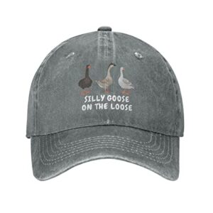 silly goose hat silly goose on the loose hat men baseball hat funny hats gray