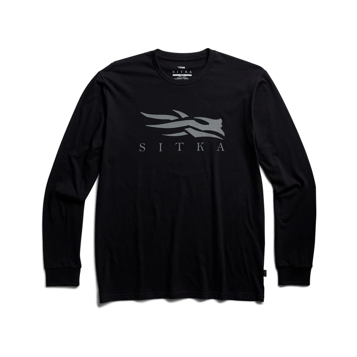 SITKA Gear Men's Lightweight Pima Cotton Icon Long Sleeve Tee T-Shirt, Sitka Black, Medium