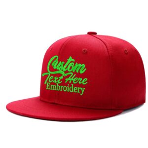 custom snapback hat for men design your own embroidery flat bill visor classic adjustable baseball cap red