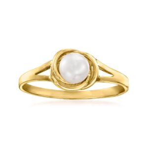 rs pure by ross-simons 4.5-5mm cultured pearl ring in 14kt yellow gold. size 6