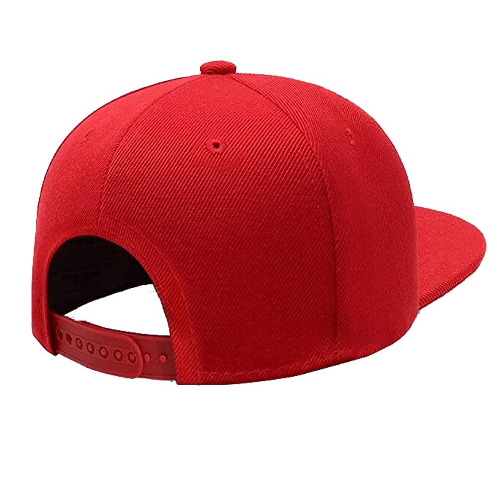 Custom Snapback Hat for Men Design Your Own Embroidery Flat Bill Visor Classic Adjustable Baseball Cap Red