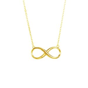 gold infinity love pendant necklace for women girls 925 sterling silver 14k gold plated simple cute choker chain dainty wedding birthday christmas jewelry gift