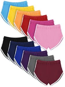 yinder 12 pack yoga dance short cotton sport shorts for women workout pajama shorts athletic shorts for women pack cute summer shorts for cycling hiking running sport, medium