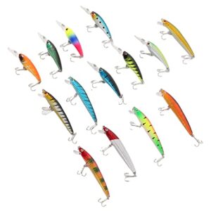 Artificial Fishing Baits,20pcs Fishing Lure Set,Reusable Fishing Tackle Accessories for Outdoor Saltwater Freshwater Trout Bass Salmon Fishing, 20pcs Fishing Lure Set,Artificial Fishing Baits,ReF