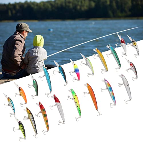 Artificial Fishing Baits,20pcs Fishing Lure Set,Reusable Fishing Tackle Accessories for Outdoor Saltwater Freshwater Trout Bass Salmon Fishing, 20pcs Fishing Lure Set,Artificial Fishing Baits,ReF