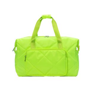 tinzonc sports tote gym bag for women, travel duffel bag, shoulder weekender overnight bag for women girls travel, gym, yoga (fluorescent green)