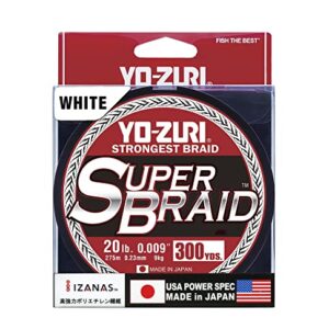 Yo-Zuri YZ-SB-20LB-WH-300YD: Super Braid White 20Lb 300Yd, White