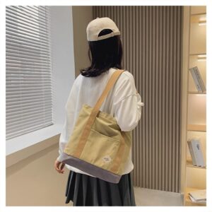 Women Tote Bag Casual Tote's Handbag Shoulder Bag with Pockets Small Satchel Bag Handbag Fashion Crossbody Bag (Yellow)