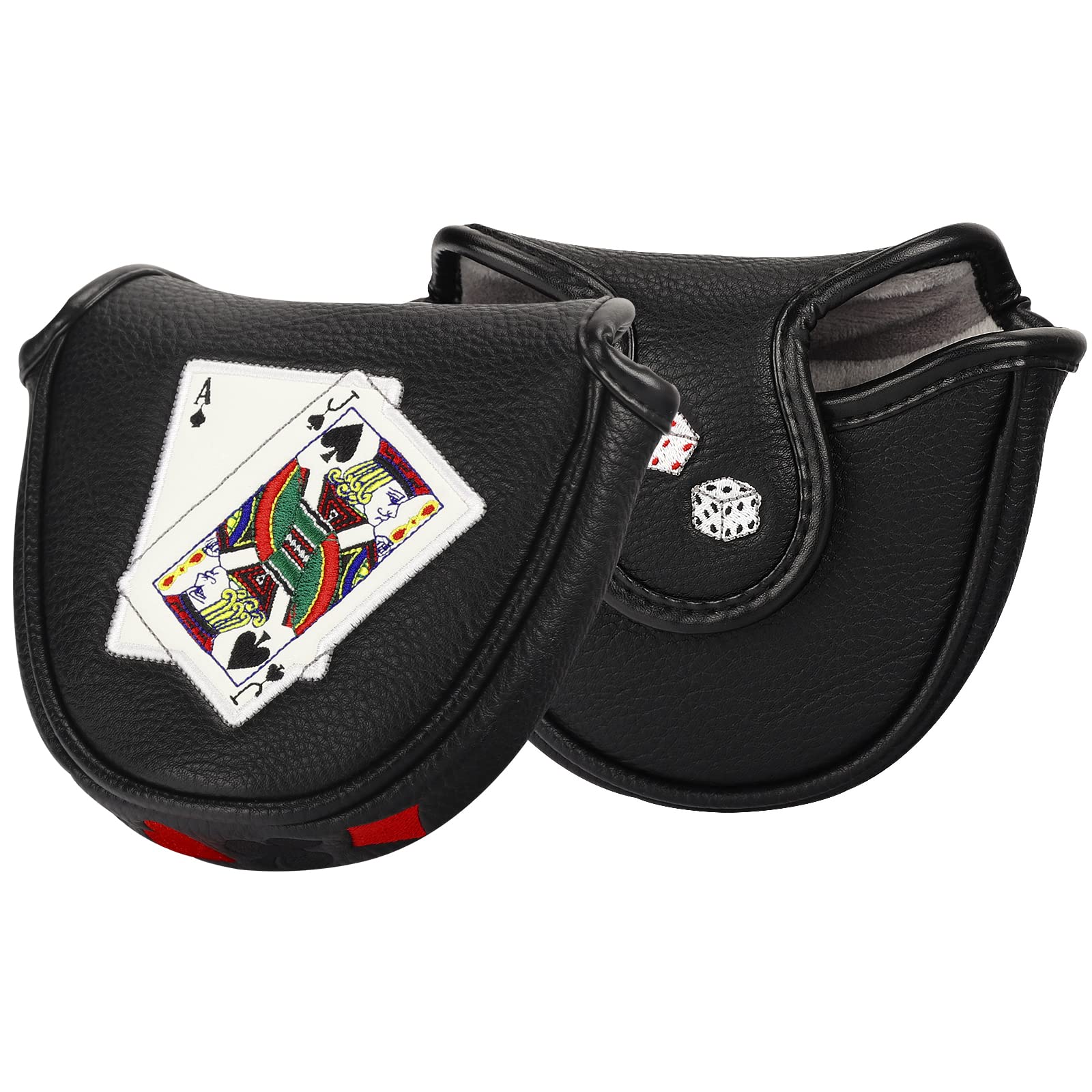 Craftsman Golf Magnetic Closure Poker Blackjack Ace Jack of Spades Black Mallet Putter Cover Headcover for Scotty Cameron 2022 Phantom X5 Etc.