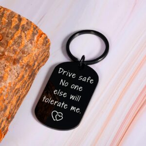 Drive Safe Keychain for Boyfriend Gifts from Girlfriend Anniversary for Husband Christmas Gifts for Boyfriend Birthday Gift Stocking Stuffers for Men Valentines Day Gifts for Him Love Gifts from Wife