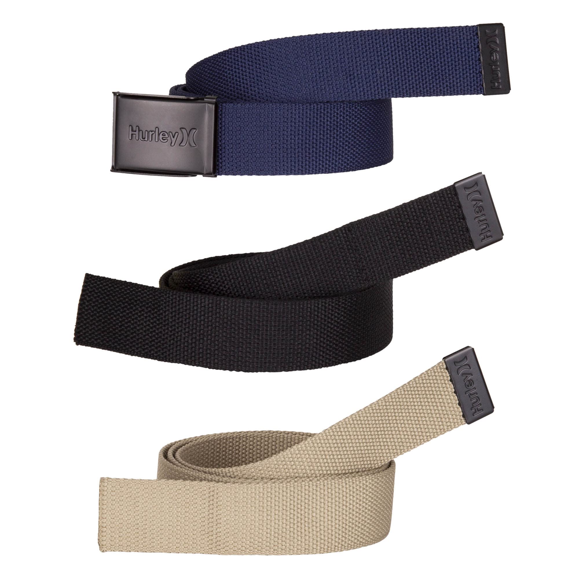 Hurley Men's Belts (3-Pack), Midnight Navy, O/S