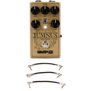 wampler tumnus deluxe transparent overdrive pedal with 3 patch cables bundle