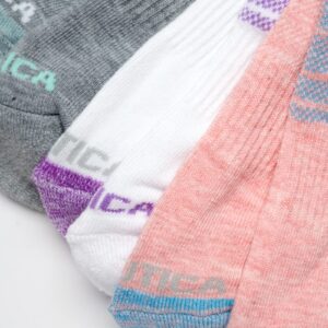 Nautica Women's Socks - Athletic Cushion Low Cut Socks (6 Pack), Size 4-10, Pink Assorted