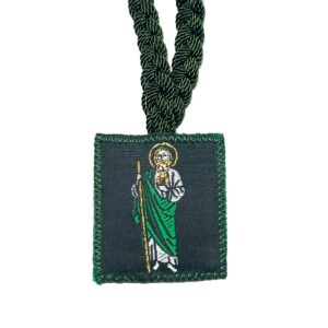 gck St Jude Our Lady of Guadalupe Corded Green Scapular Necklace Escapulario Verde Virgen Guadalupe San Judas Tadeo