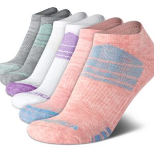 Nautica Women's Socks - Athletic Cushion Low Cut Socks (6 Pack), Size 4-10, Pink Assorted