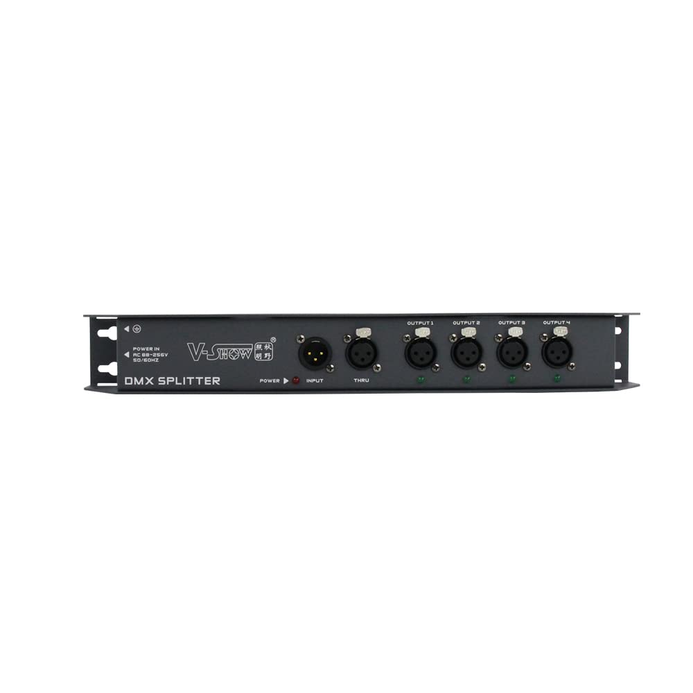 V-Show 4 Isolated Port DMX Splitter - Branch 4 Way DMX Splitter & Signal Amplifier