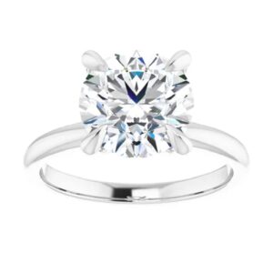 10K/14K/18K Solid White Gold Moissanite Engagement Ring Set 3 Carats Round Brilliant Cut Handmade Solitaire Wedding Ring Set Bridal Ring for Women Propose Gifts