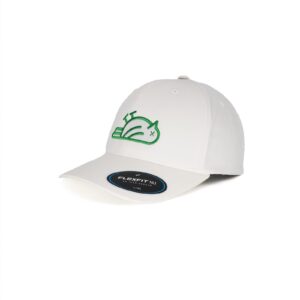 pure bomb - birdie slayer - white flexfit nu® fitted performance golf hat