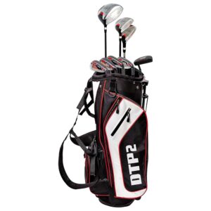 club champ dtp2 men's 12 piece golf package, black/red