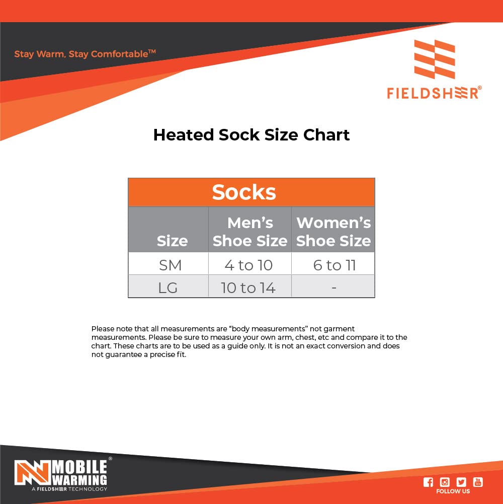 Fieldsheer Thermal 2.0 Heated Socks with Battery Pack for Men and Women - Dark Grey, Small