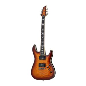 Schecter Omen Extreme-6 6-String Electric Guitar (Right-Handed, Vintage Sunburst) Bundle with Hard Shell Protective Carrying Case (2 Items)