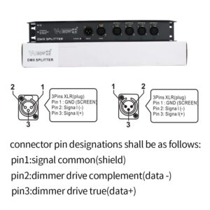 V-Show 4 Isolated Port DMX Splitter - Branch 4 Way DMX Splitter & Signal Amplifier