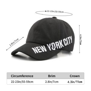 New York Hat Embroidery Baseball Cap Cotton Trucker Dad Hat with Adjustable Buckle Visor Cap for Men Women Khaki