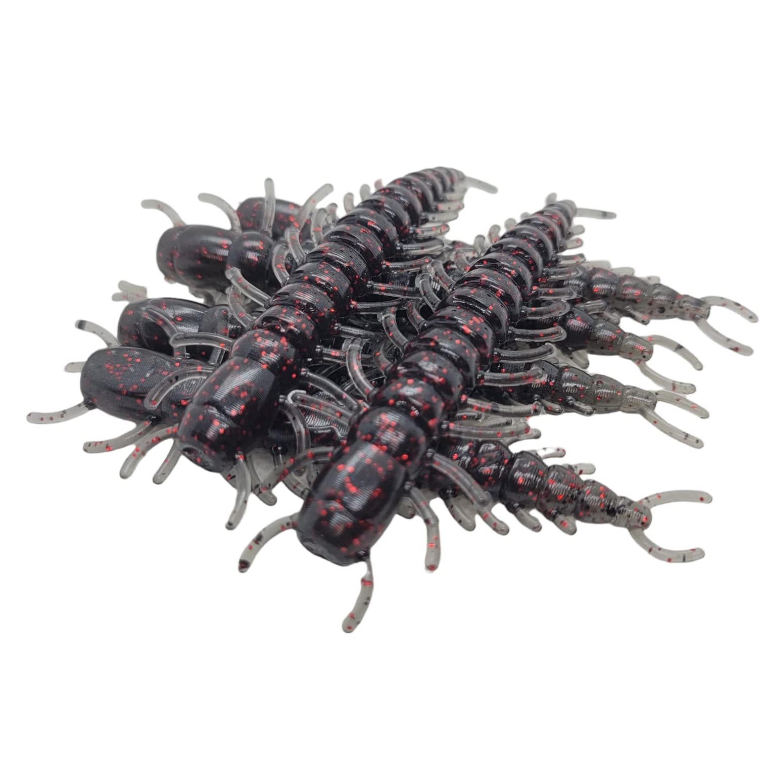 3" Floating Hellgrammite - Qty 10/Pack (Black/Red Flake)