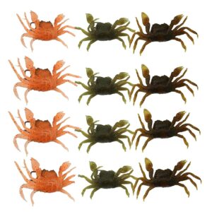 lazycloud set of 12 crab baits, 3d crab soft lures with hooks, fish tackle accessory, random color