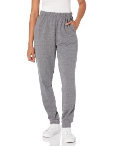 hanes comfortblend originals french terry joggers, lightweight fleece sweatpants for women, 30", available in plus, black 50r pe heather, x large