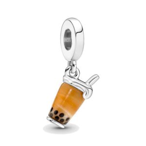 ouroyea murano glass bubble tea dangle charm 925 sterling silver pendant,jewelry beads gifts for women bracelet&necklace 110