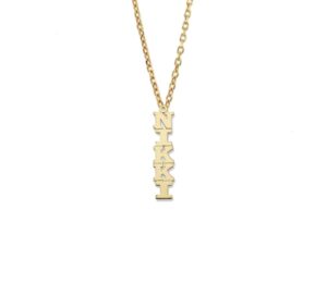 better jewelry block vertical gold nameplate necklace (10k gold)