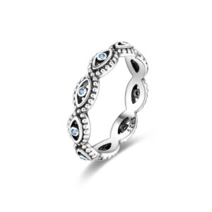 narmo evil eye rings for women 925 sterling silver ring stackable finger ring turkish blue eye lucky jewelry gifts (8)