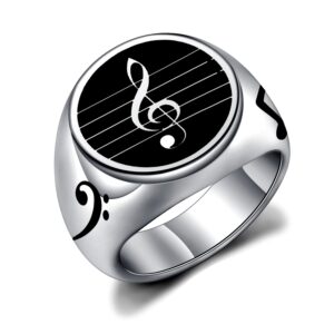 wkxzmtr music ring music inspired wedding band anniversary ring for men and women music lover rings musician jewelry (music rings 7)