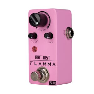 flamma fc20 distortion pedal electric guitar pedal high gain distortion effect with adjustable mid frequency control true bypass