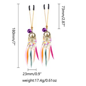 alievoke Nipple Clamps Bells Sexual Pleasure Nipple Clamps for Men Women Nipple Clips Adjustable Non Piercing Nipple Rings with Dance Jewelry (A)