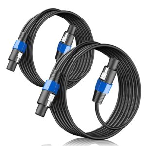 wdpqyy 2-pack 10 feet audio speakon to speakon cable, professional 12awg guage wire audio speaker cable with twist lock