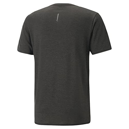 PUMA Men's Run Favorite Short Sleeve Tee, Heather Black Heather, Large