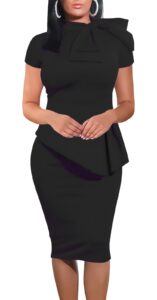 toponsky church mothers work bow dress maternity club ruffle pencil black,xl