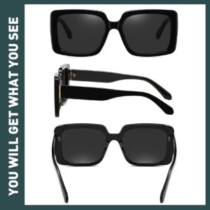 Fozono Vintage Square Polarized Sunglasses for Women Trendy 90s Thick Rectangle Sun Glasses UV400