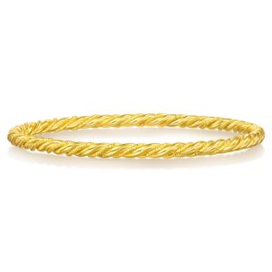 chow sang sang dazzling mirror gold 999.9 24k solid gold price-by-weight gold twisted rope stackable slip-on bangle for women 93673k (approx. 0.66tael (~24.7g), 7 (wrist size:14.5-15.5 cm))