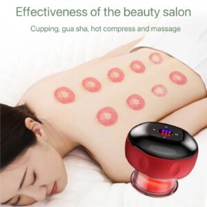 LONGCO Electric Cupping Therapy Machine,4 in 1 Smart Vacuum Scraping Cupping Set,12 Massage Modes Rechargeable Cupping Massager for Shoulder,Back and Neck Electric Gua Sha Cupping Massage Tool