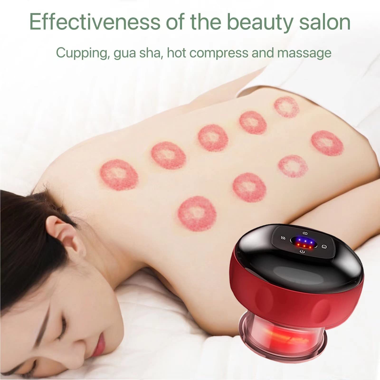 LONGCO Electric Cupping Therapy Machine,4 in 1 Smart Vacuum Scraping Cupping Set,12 Massage Modes Rechargeable Cupping Massager for Shoulder,Back and Neck Electric Gua Sha Cupping Massage Tool