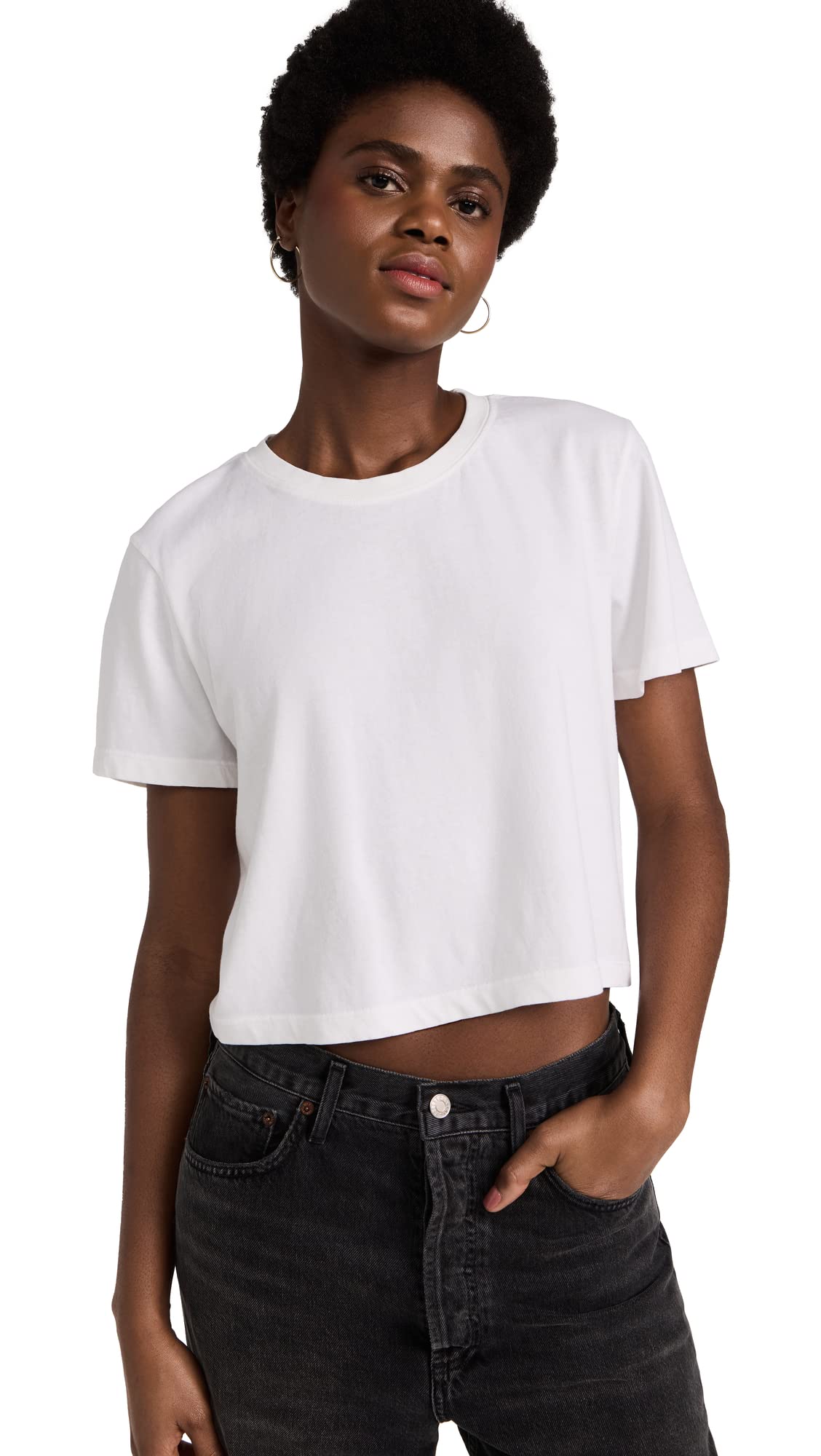 DL1961 Women's Essential Tee, White, S