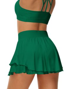 urkeuf flowy tennis skirts for women a line with pockets cute casual summer skirt sports gym golf skort inner shorts