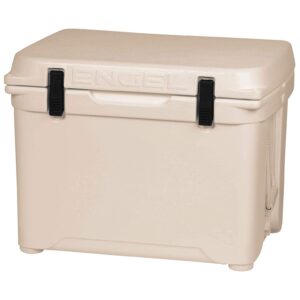 engel coolers eng50 cooler | 60 can high performance durable seamless rotationally molded ice box for camping, hunting, and fishing - coastal white