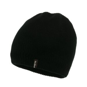 dexshell waterproof beanie hat acrylic outer membrane lined fleece liner for men and women, black solo, s/m (56-58cm)